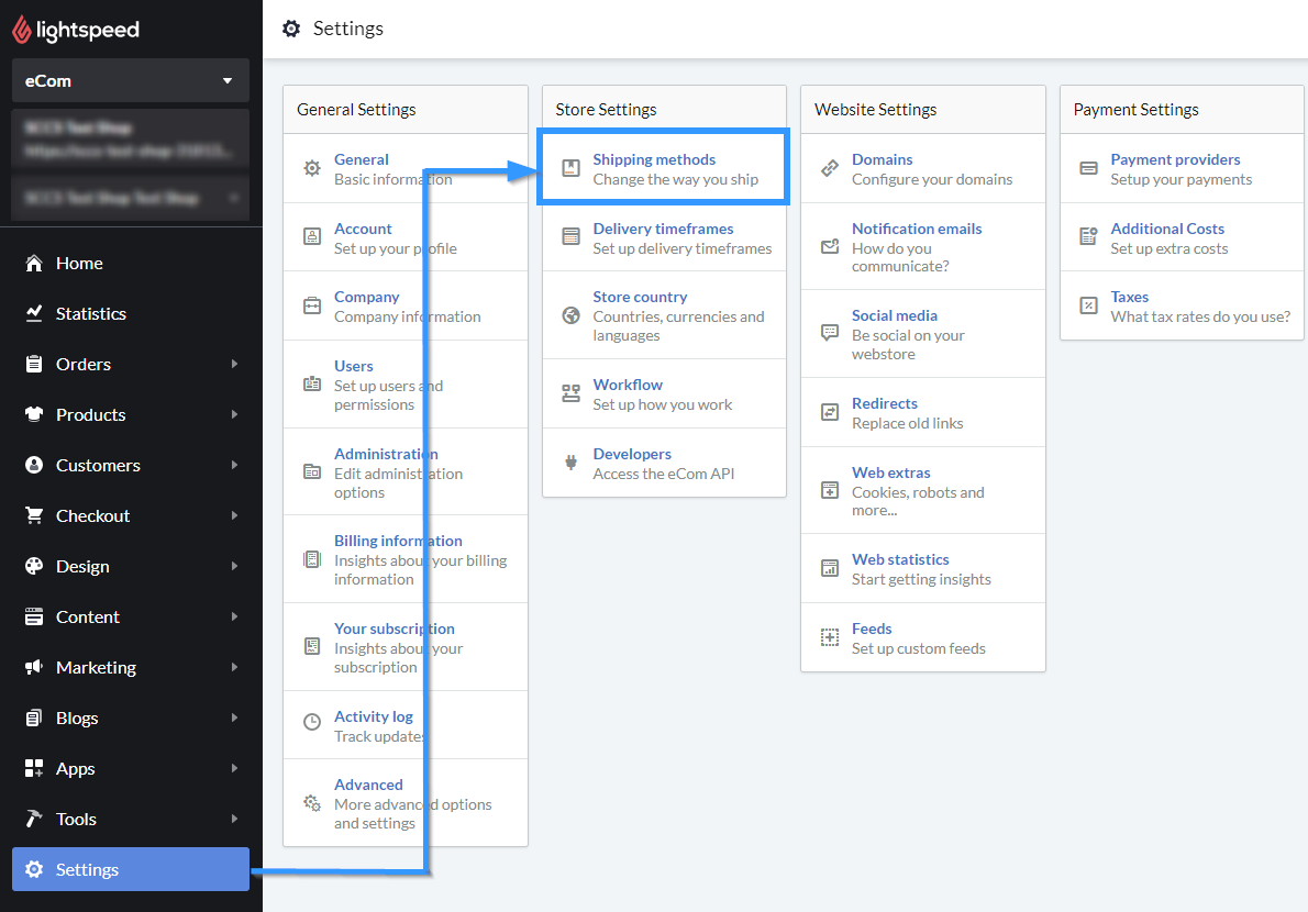 Add service points to your Lightspeed integration – Sendcloud Help Center